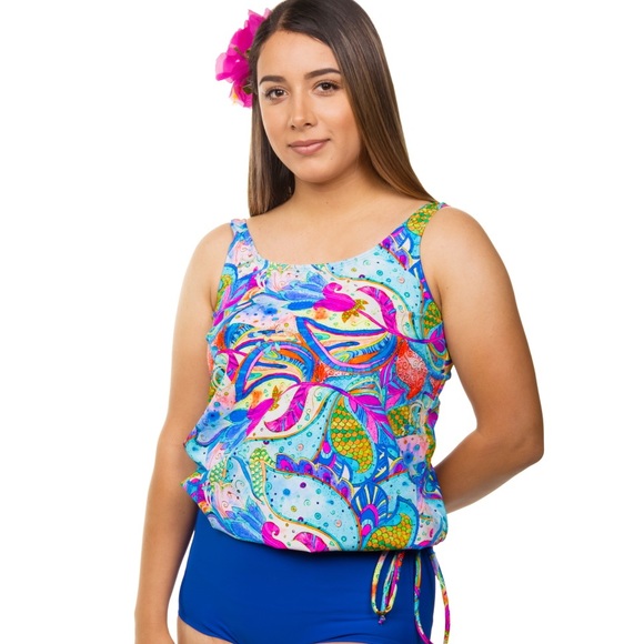 Topanga | Swim | Ddd Cup Nwt Blouson Tankini Top 623772 | Poshmark